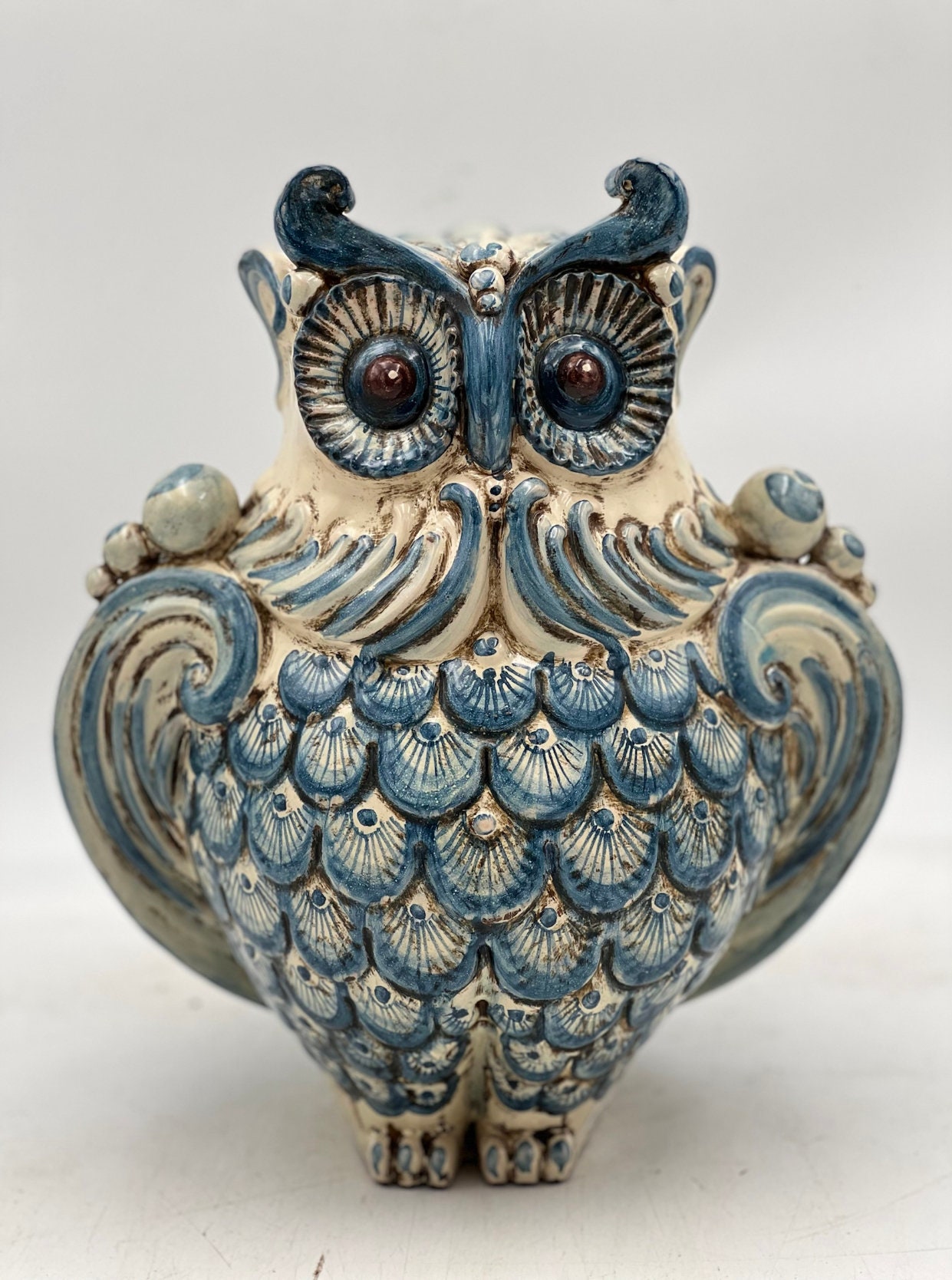 Ceramic Owl Large Sicilian Ceramics - Etsy