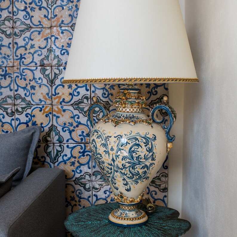 Italian Table Lamp | Sicilian Fine Art | Ceramic Table Lamp - Etsy
