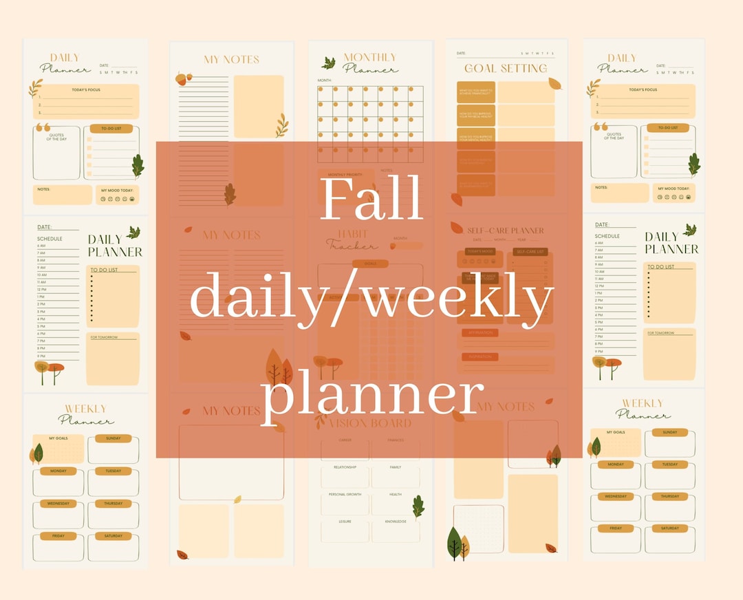 12 Fall Printable Planner Pages, Downloadable Autumn Journal Pages - Etsy