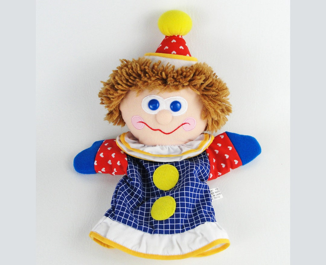 Gymboree Gymbo the Clown Hand Puppet Vintage 80s Colorful Cloth Plush ...