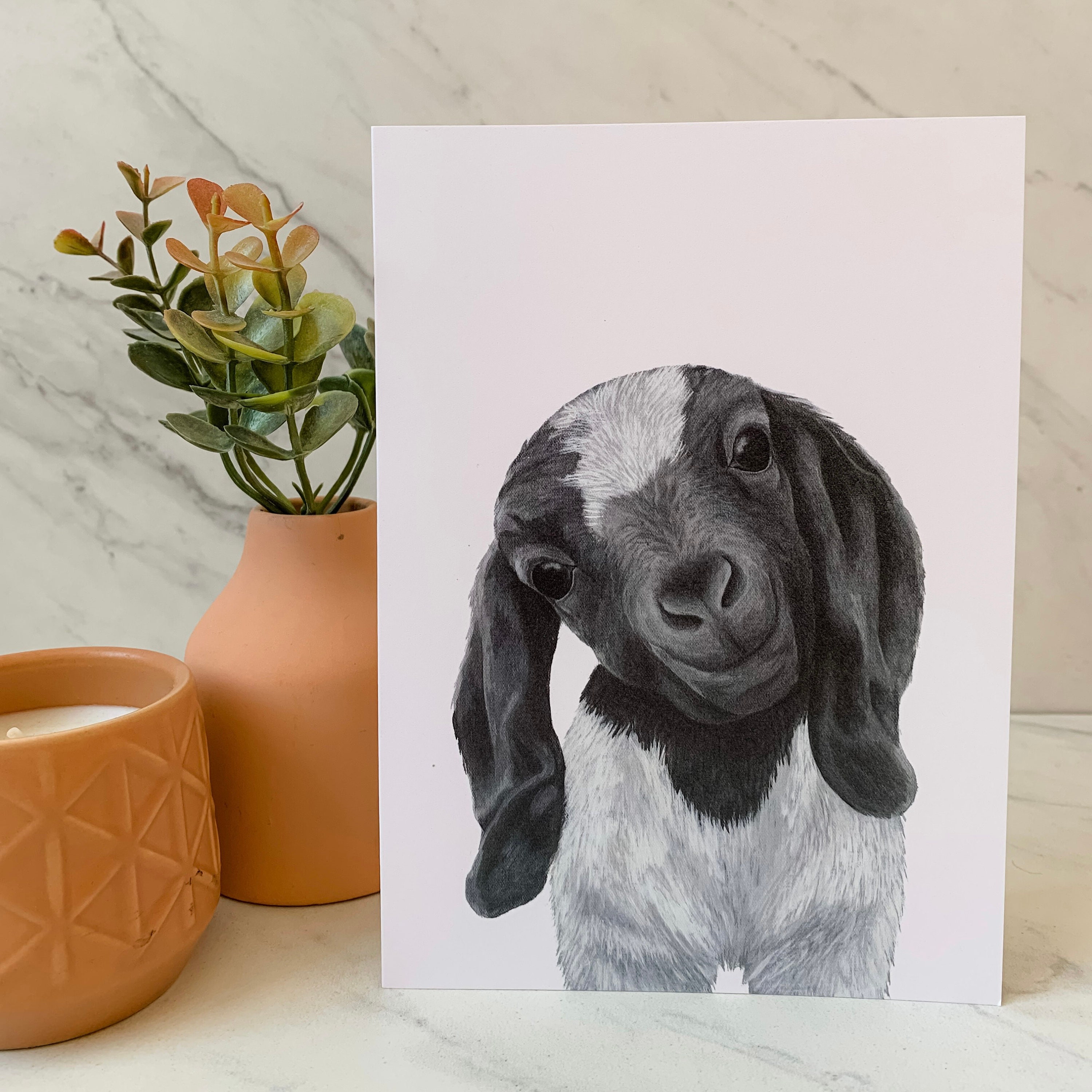 Goat Greeting Card, 5x7 Greeting Card, Modern Farmhouse Art, Nursery ...