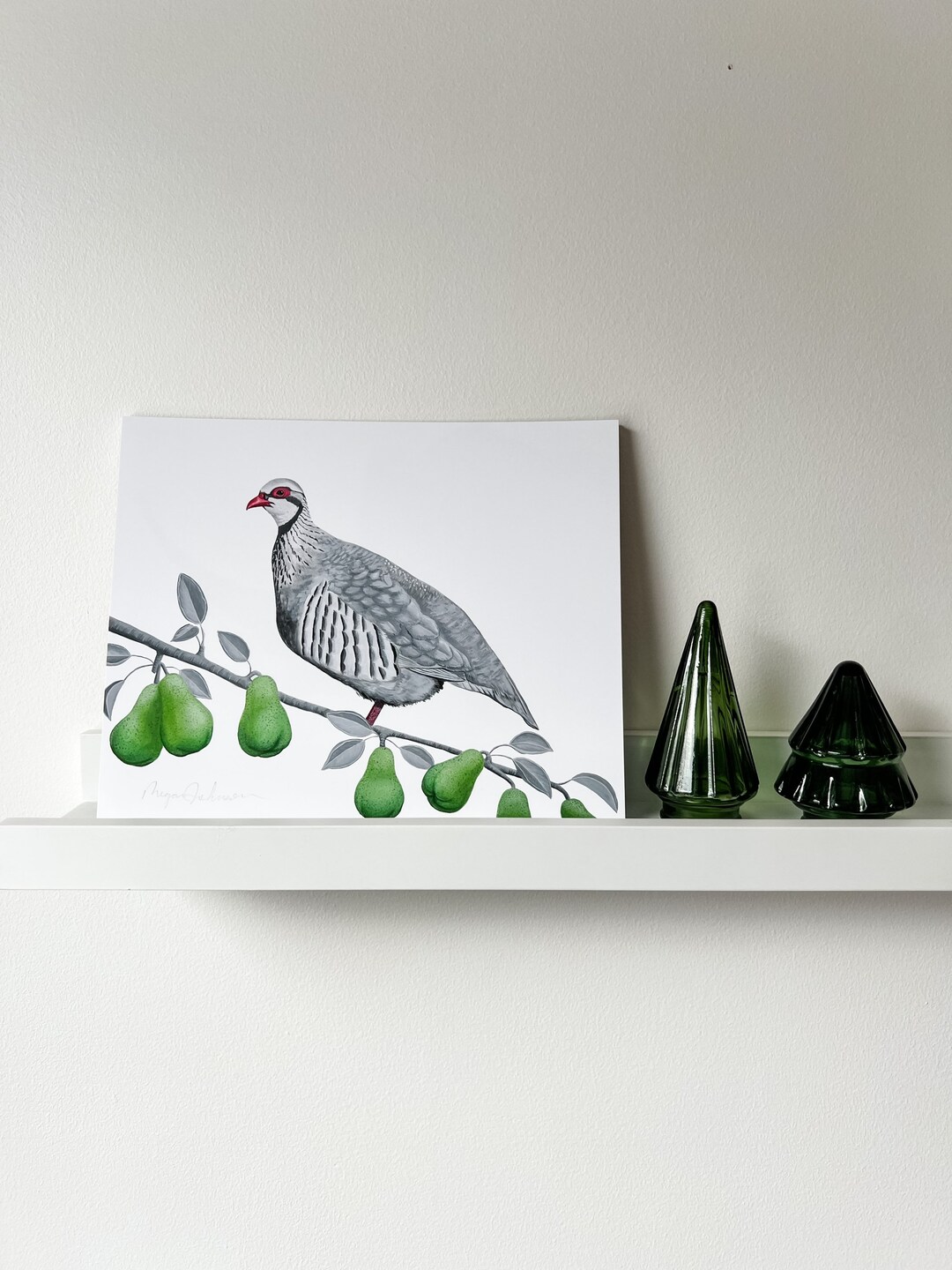 Partridge in a Pear Tree Painting, Christmas Animal Art, Print of ...