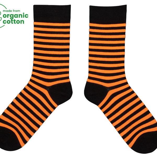 Orange and Black Striped Socks - Etsy