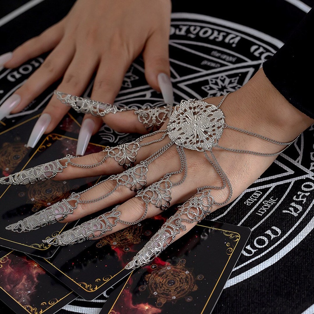Gothic Dark Nail Fingers Hand Armor Nails Claws Bracelet Women - Etsy