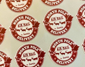 Christmas Stickers Air Mail Express Delivery North Pole Stickers ...