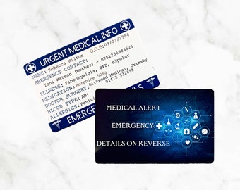Medical Alert Wallet Card | Etsy