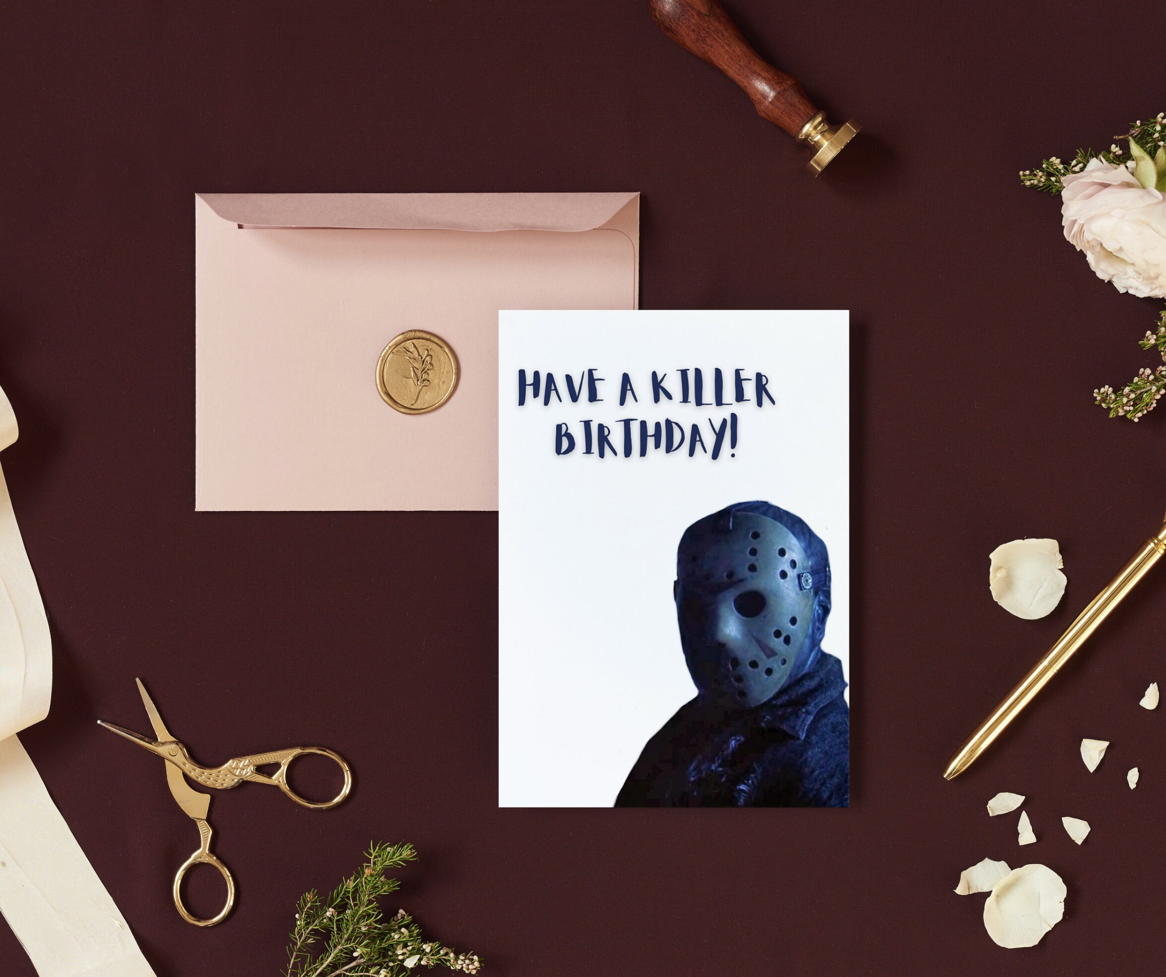 Jason Voorhees Birthday Card. Friday 13th. Download and Print - Etsy
