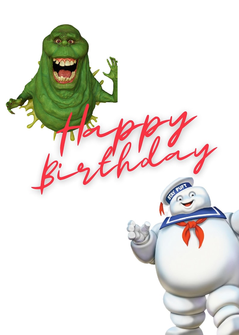 Ghostbusters Birthday Card. Download and Print - Etsy