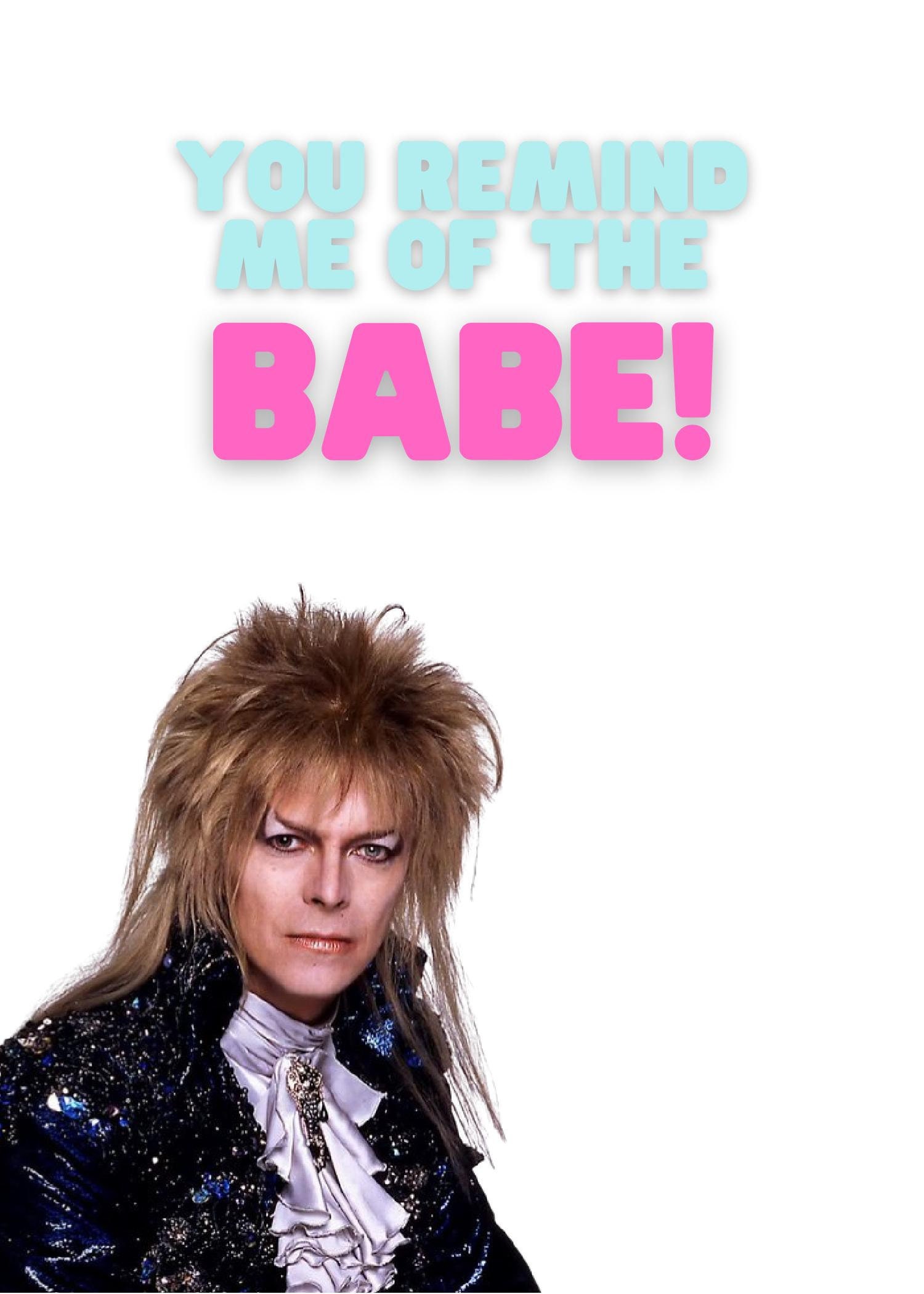 Labyrinth Birthday Card. David Bowie. Download and Print - Etsy