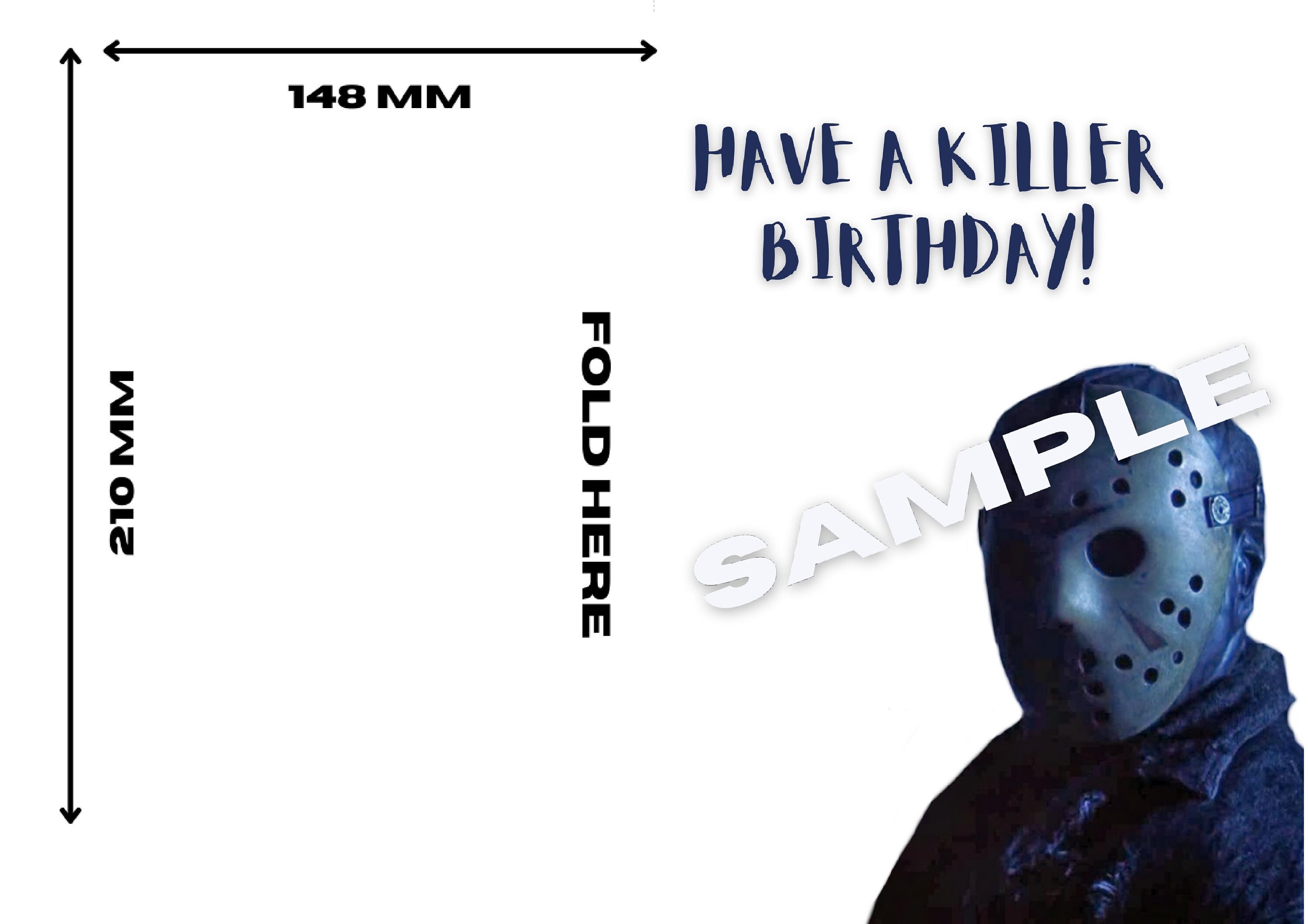 Jason Voorhees Birthday Card. Friday 13th. Download and Print - Etsy