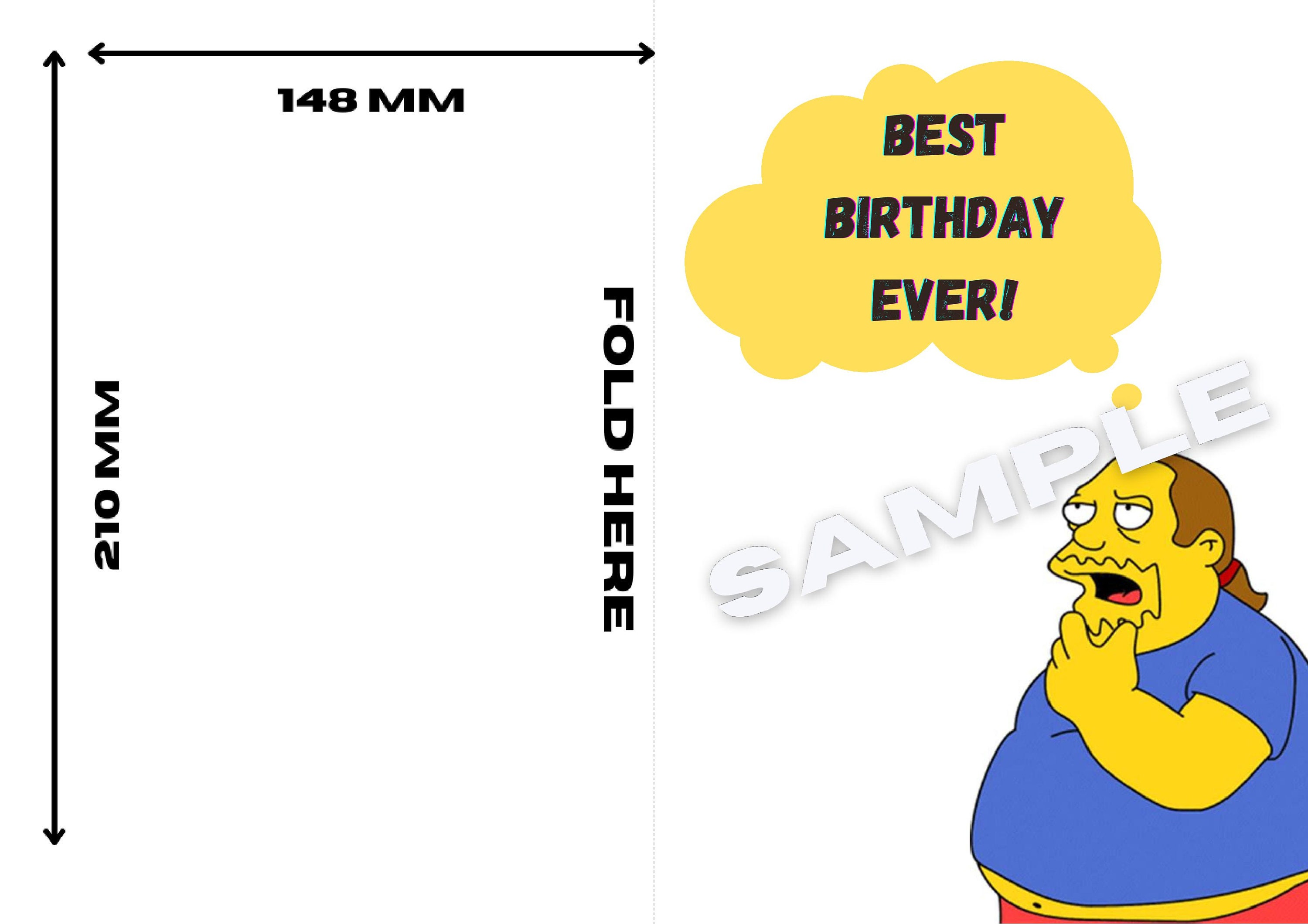 Simpsons Birthday Card. Comic Book Guy. Download and Print - Etsy