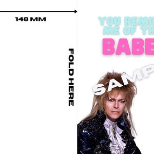 Labyrinth Birthday Card. David Bowie. Download and Print - Etsy