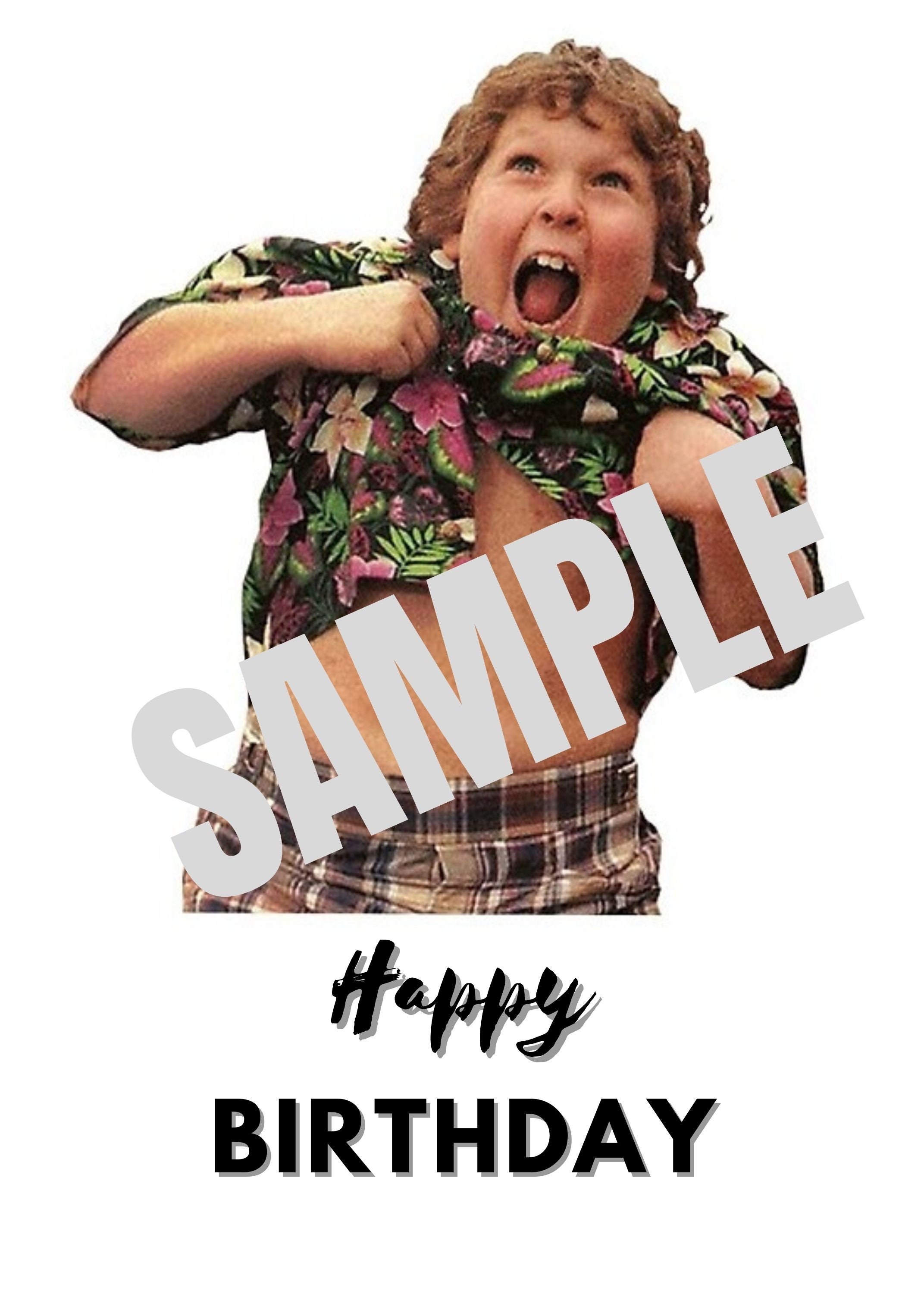 The Goonies Chunk Birthday Card. Truffle Shuffle. Instant Download and ...