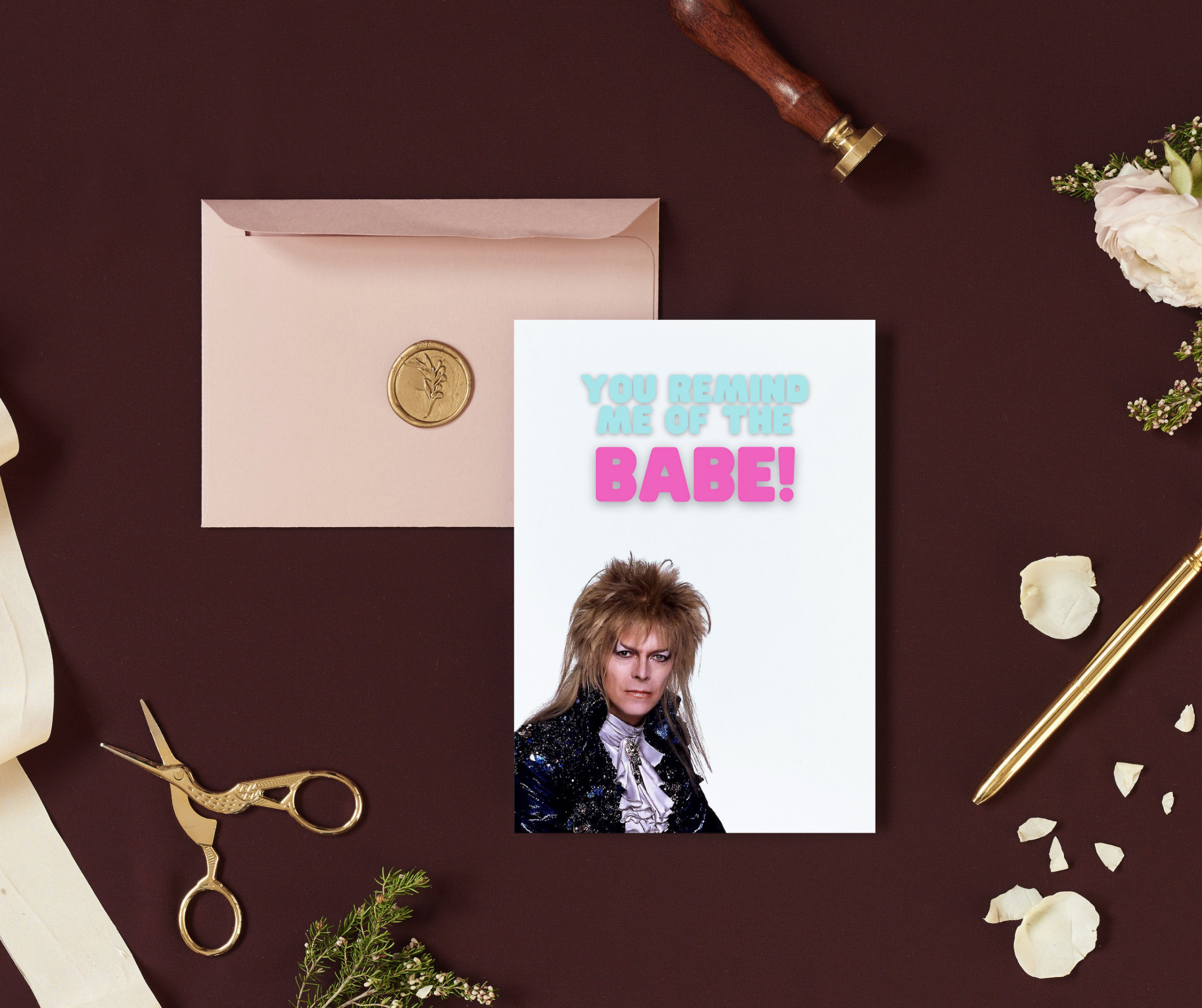 Labyrinth Birthday Card. David Bowie. Download and Print - Etsy