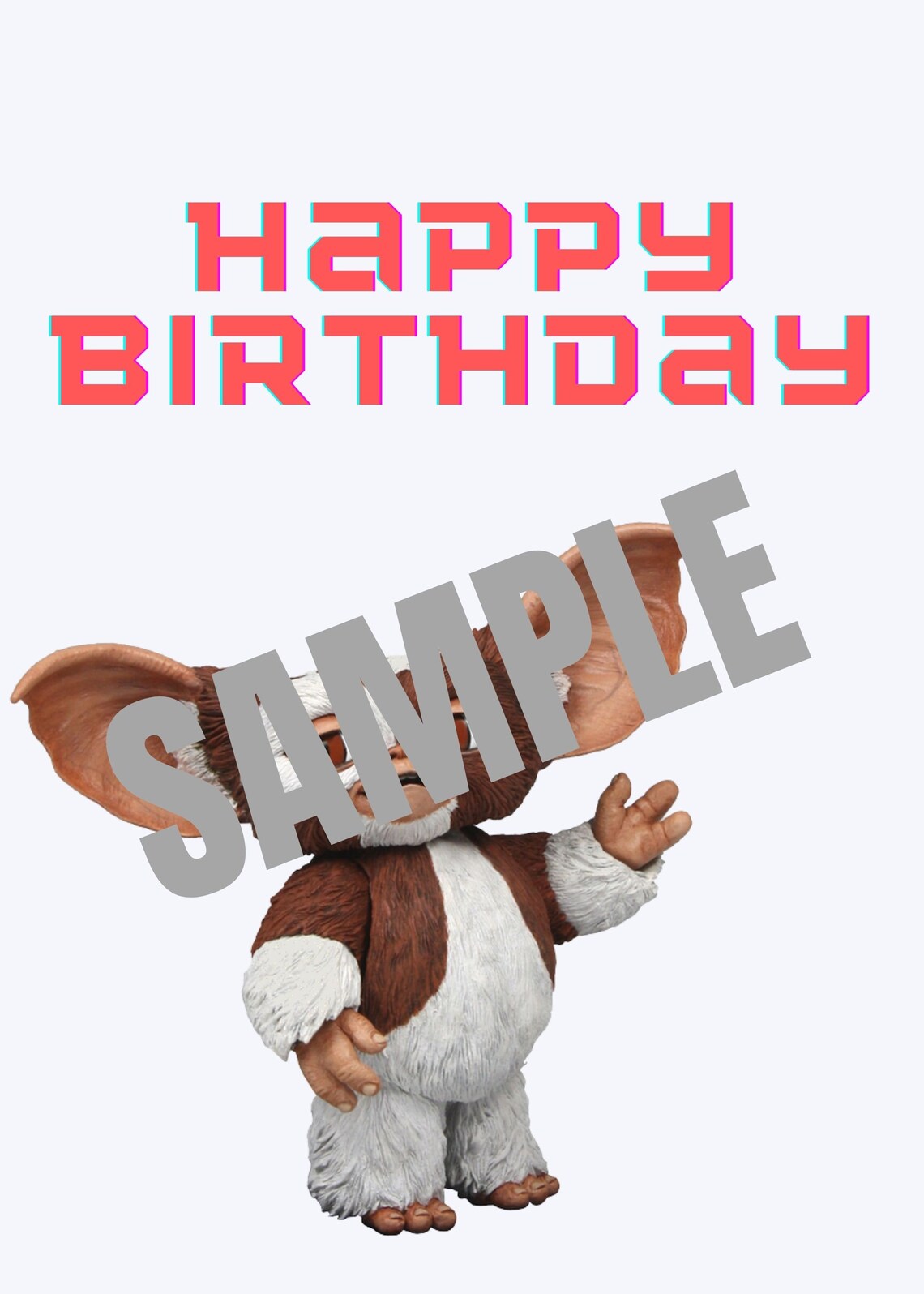 Gremlins Gizmo Birthday Card .instant Download and Print - Etsy