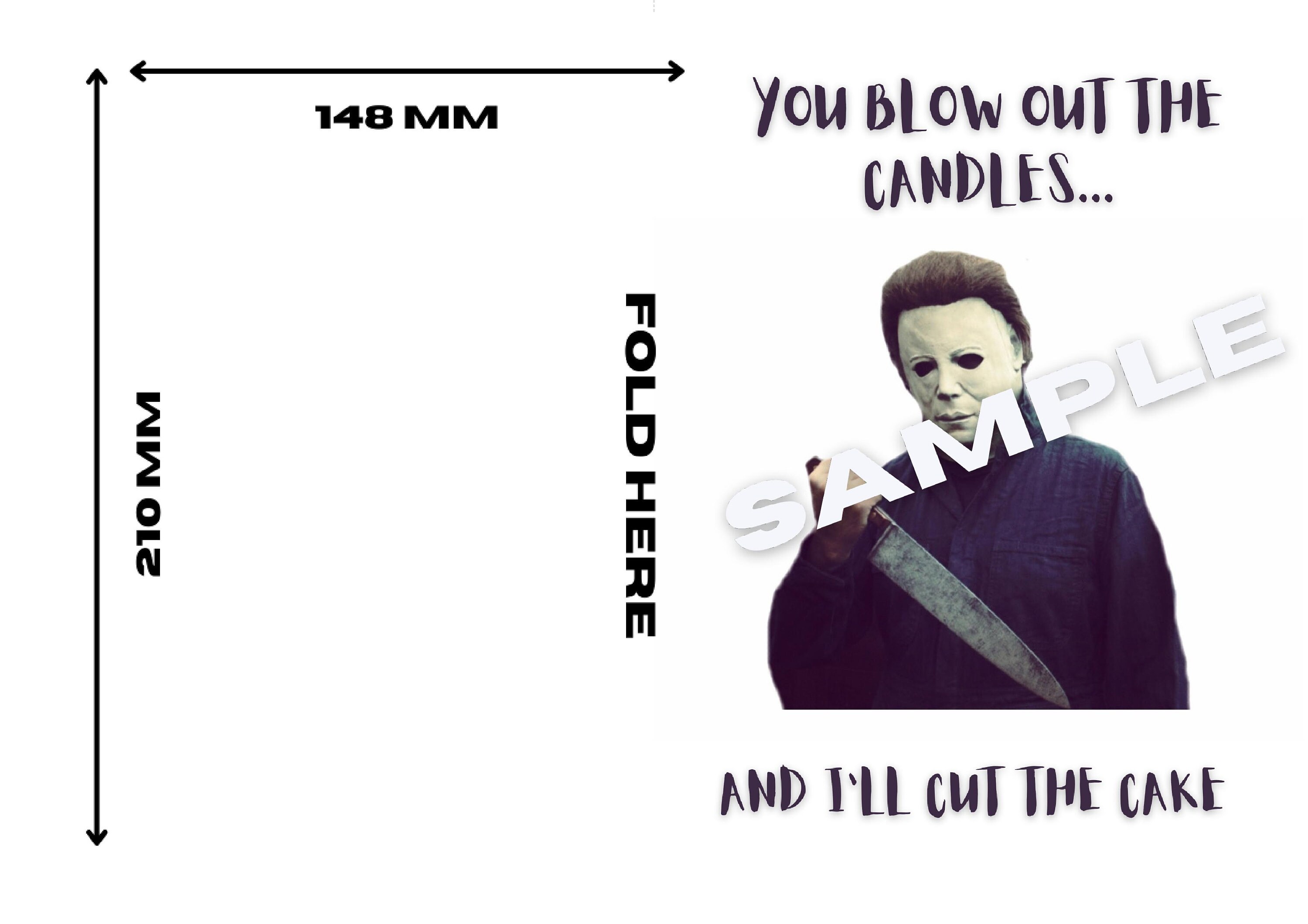 Michael Myers Birthday Card. Halloween. Download and Print - Etsy