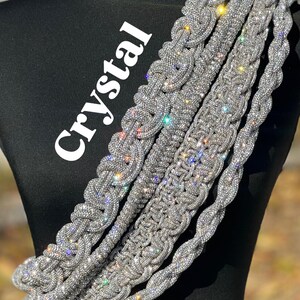 The EMPRESS CRYSTAL STRAP Handmade Crystal Rhinestone Braided Purse ...