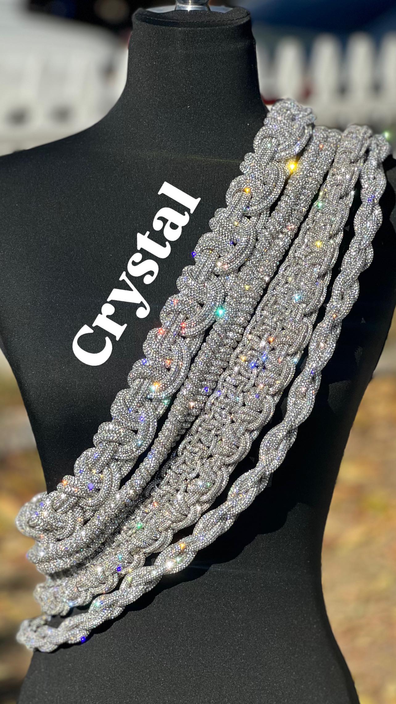 The EMPRESS CRYSTAL STRAP Handmade Crystal Rhinestone Braided Purse ...
