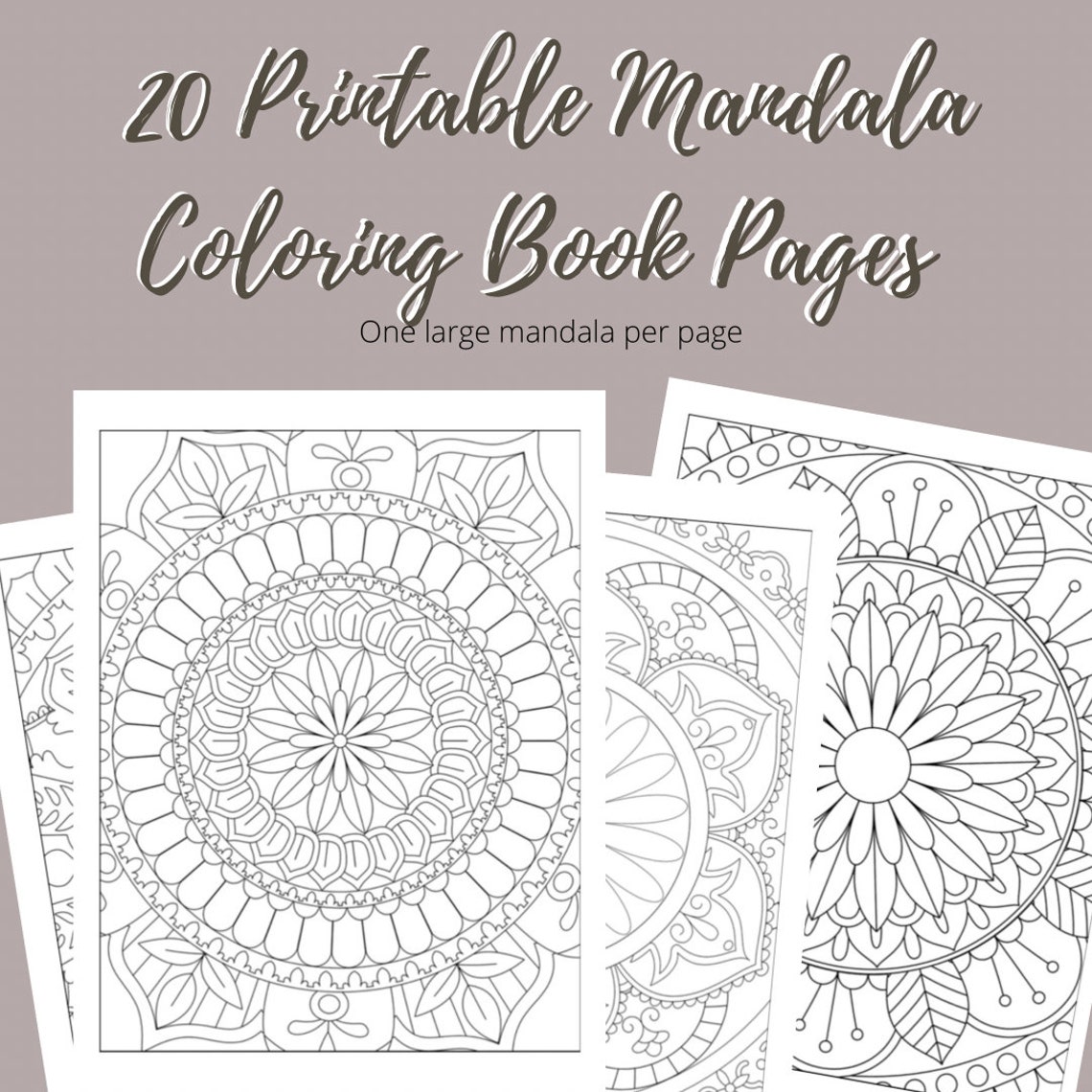 20 Full Size Mandala Coloring Pages - Etsy