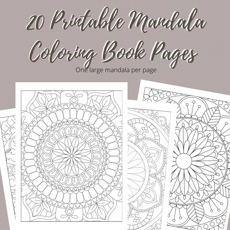 20 Full Size Mandala Coloring Pages - Etsy