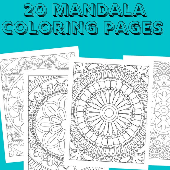 20 Printable Mandala Coloring Pages | Etsy