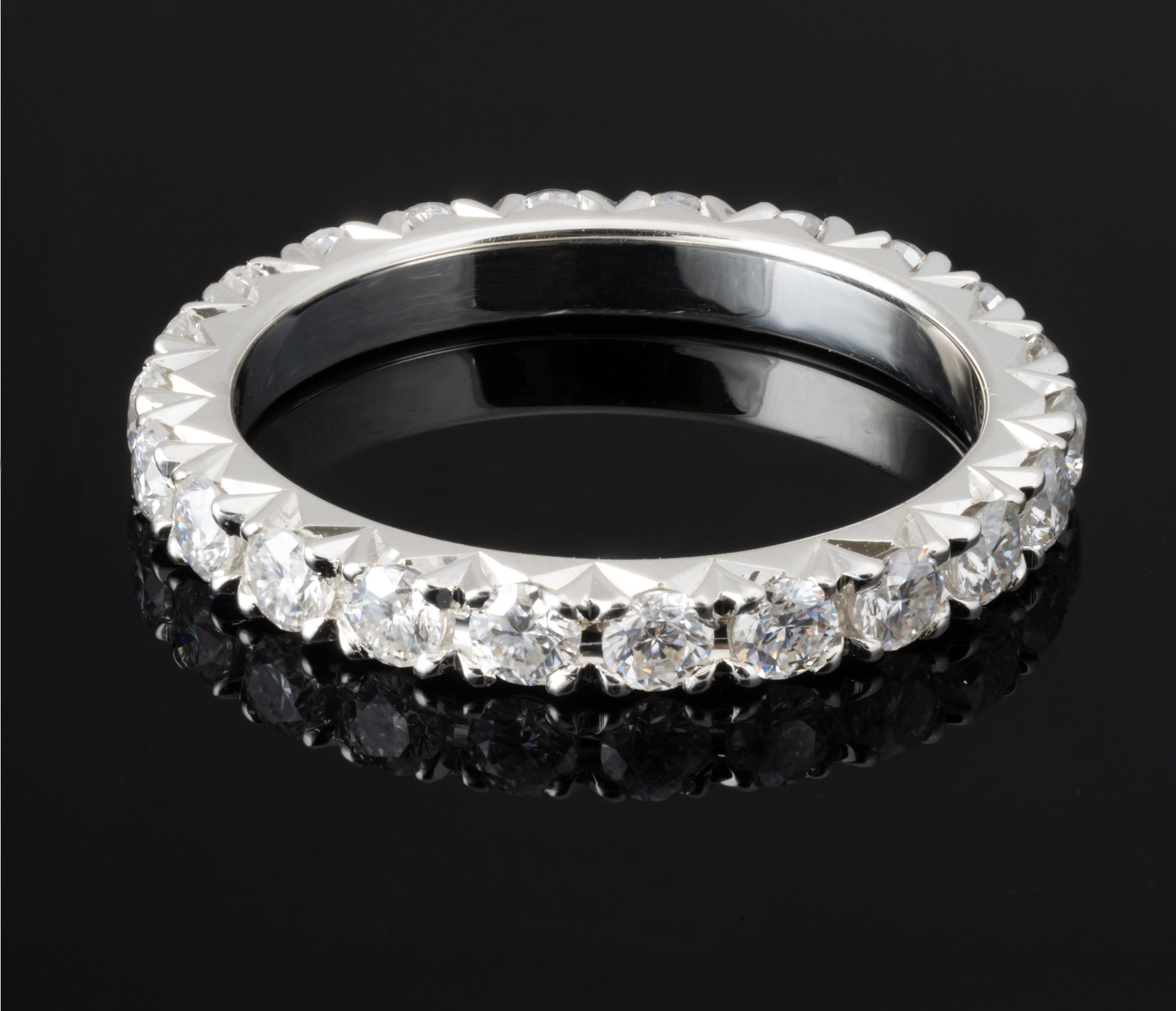 French Pave Full Eternity Wedding Ring in Sterling Silver - Etsy