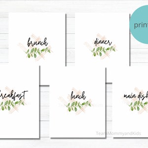 Personalized Leaf Recipe Binder Section Dividers and Cover Page, Family ...