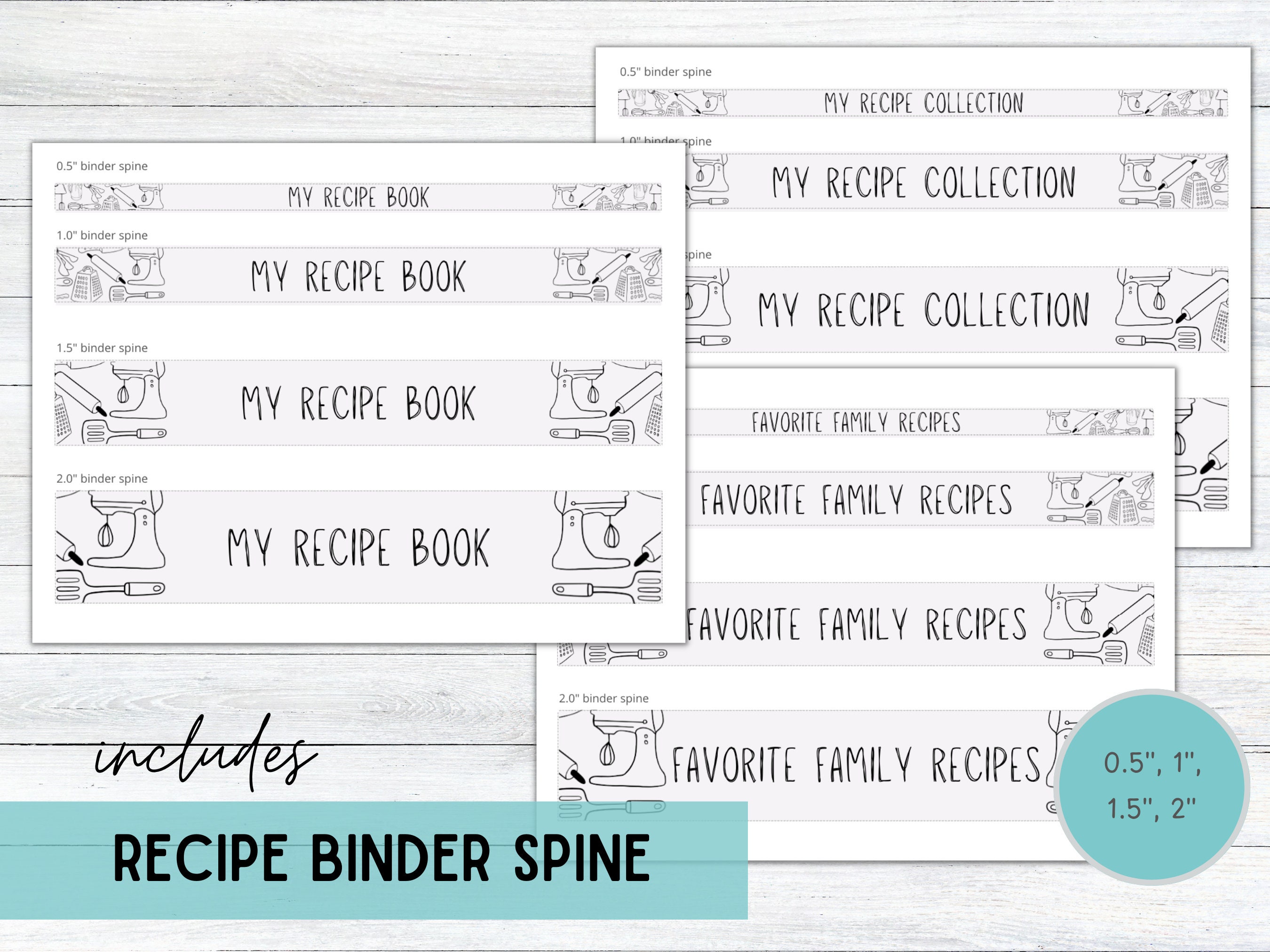 Family Recipe Binder Section Dividers, Instant Download - Etsy