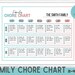 Editable Family Chore Chart Template - Instant Download - Customizable ...