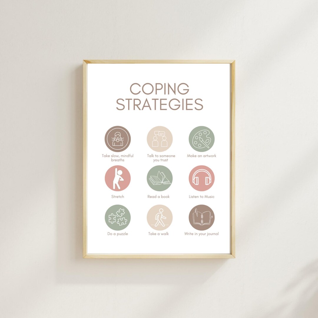 Coping Strategies Printable, Mental Health Poster for Kids, Calming ...