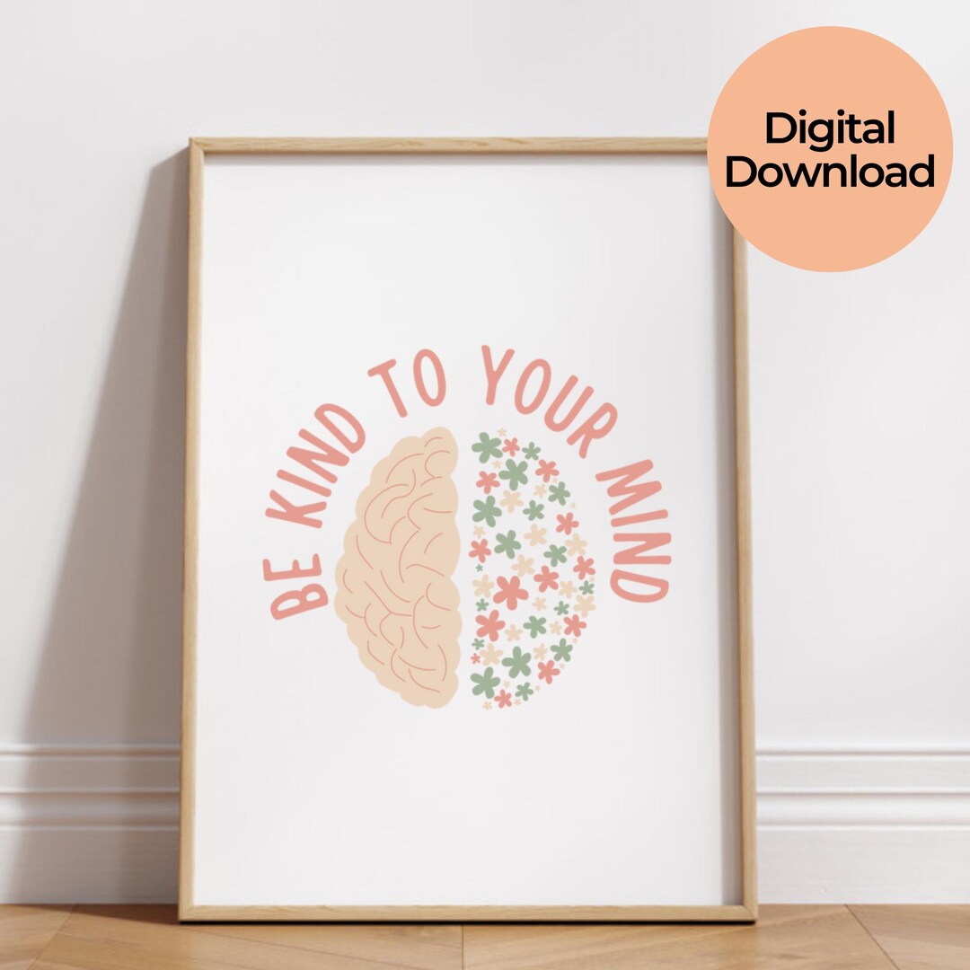 Be Kind to Your Mind, Printable Mental Wellness Poster for Moms ...