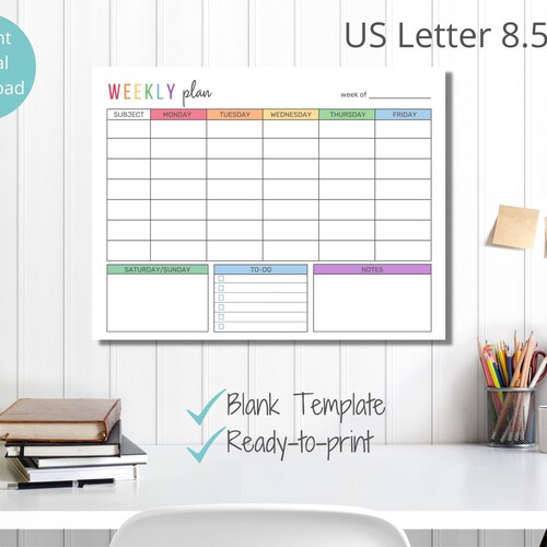 Printable Elementary Student Planner Homeschool Student - Etsy
