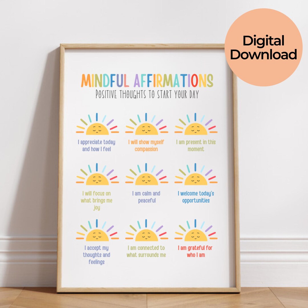 Positive Affirmations Poster, Homeschool and Therapy Printables, Kids ...
