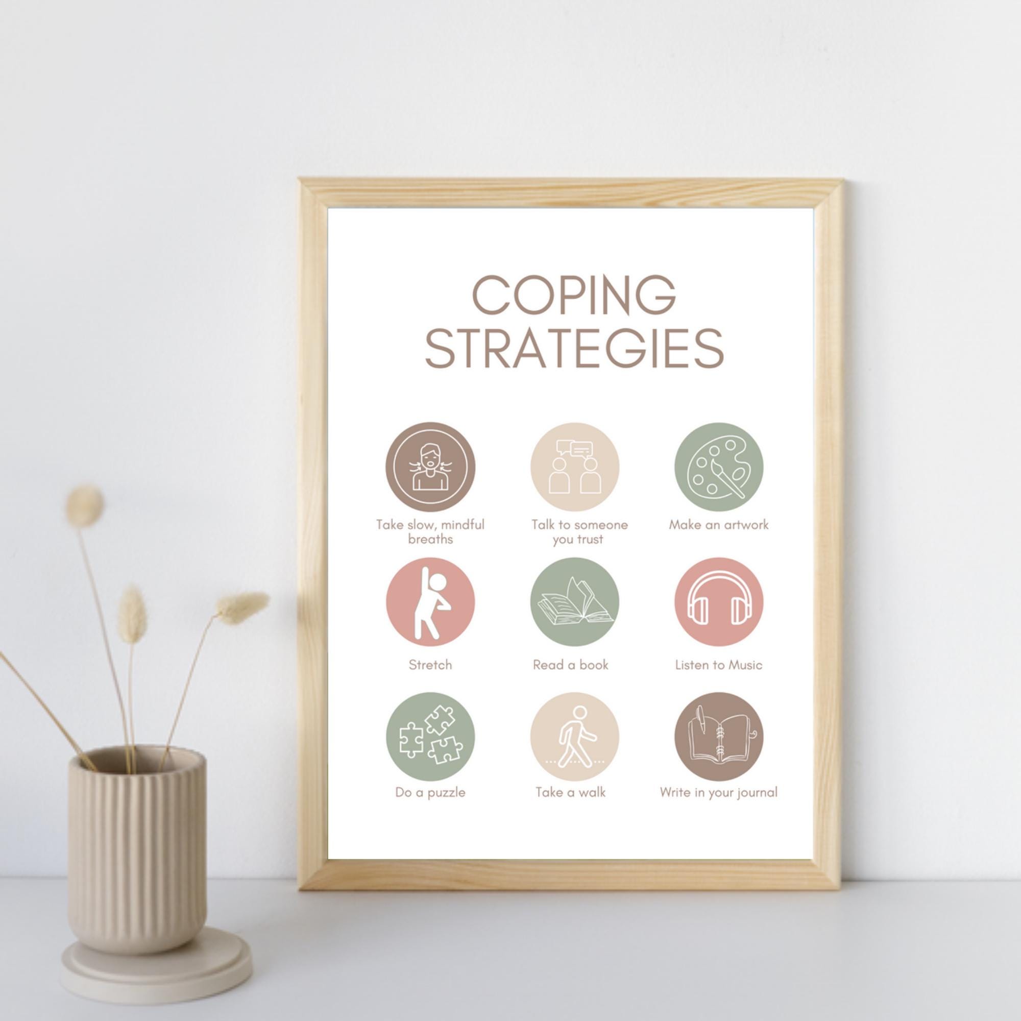 Coping Strategies Printable Mental Health Poster for Kids, Calming ...