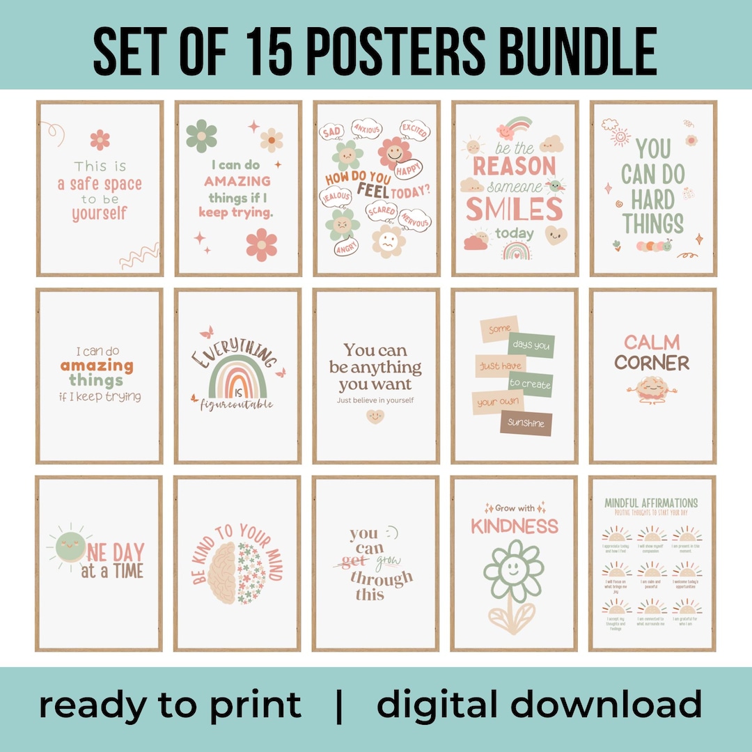 Mental Health Posters: Calming Corner BOHO Prints (digital Download) - Etsy