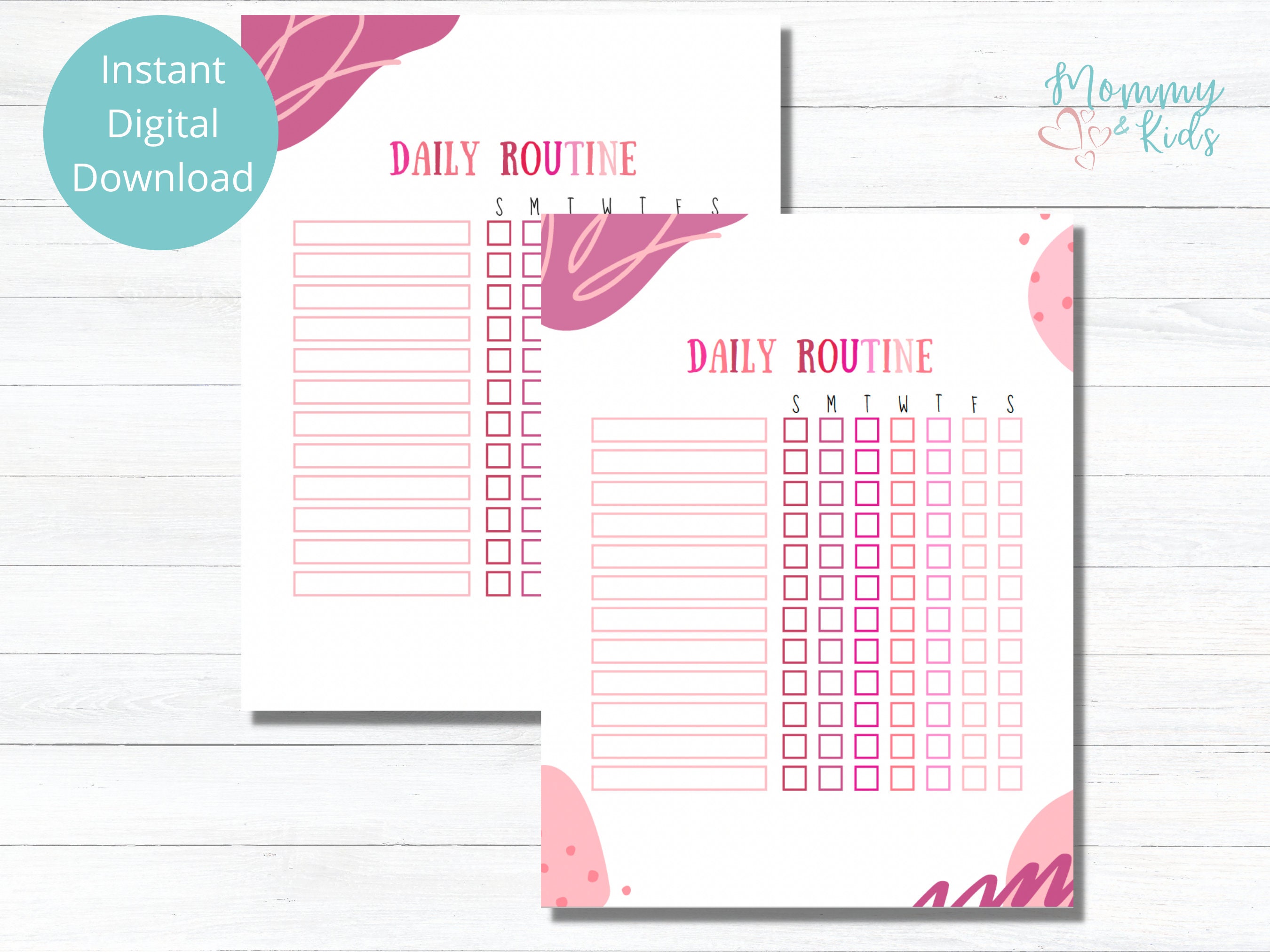 Editable Printable Kids Chore Chart With Custom Daily Routine ...