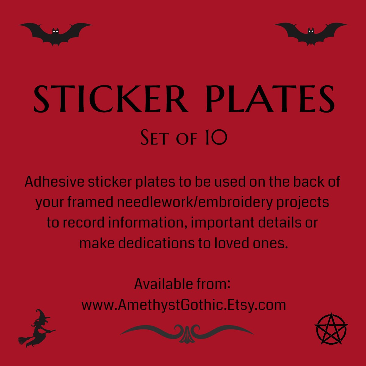 Goth Witchy Sticker Plates Set of 10description Labels for - Etsy