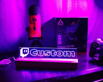 Custom Twitch Channel Name RGB Color Changing LED Lit Frame Sign Make a ...