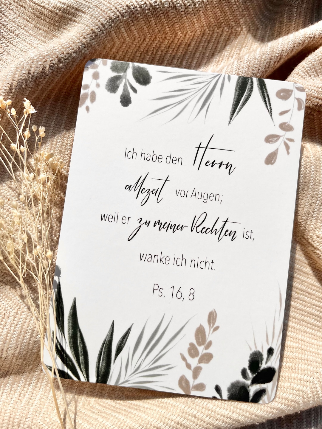 Christliche Karte, Bibelvers, Psalm 16,8 , Ermutigung, christliches ...