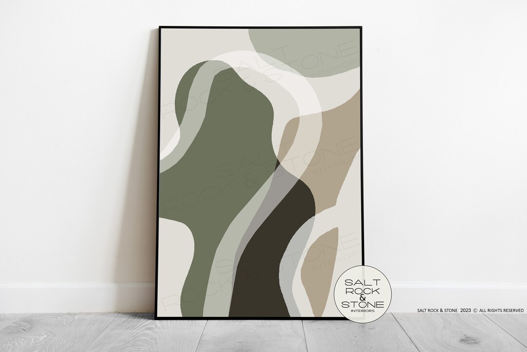 Matcha Moss Green and Taupe Abstract Print A3,a4,a5,5x7,4x6 - Etsy
