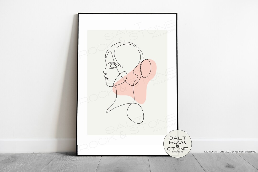 Lady Side Profile With Abstract Design Illustration Print A3,a4,a5,5x7 ...