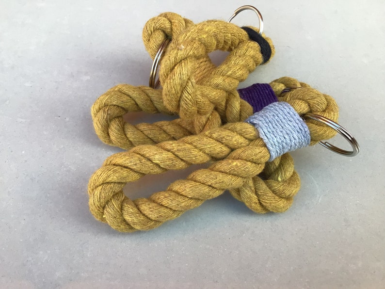 Gold Rope Key Ring, Nautical Rope Keychain - Etsy