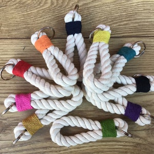 Gold Rope Key Ring, Nautical Rope Keychain - Etsy