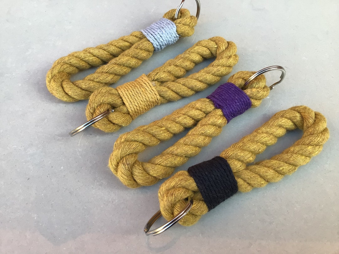 Gold Rope Key Ring, Nautical Rope Keychain - Etsy