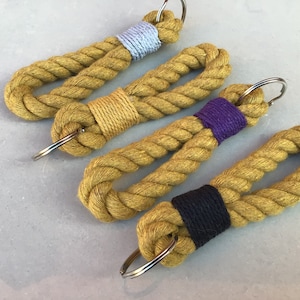 Gold Rope Key Ring, Nautical Rope Keychain - Etsy
