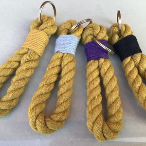 Gold Rope Key Ring, Nautical Rope Keychain - Etsy