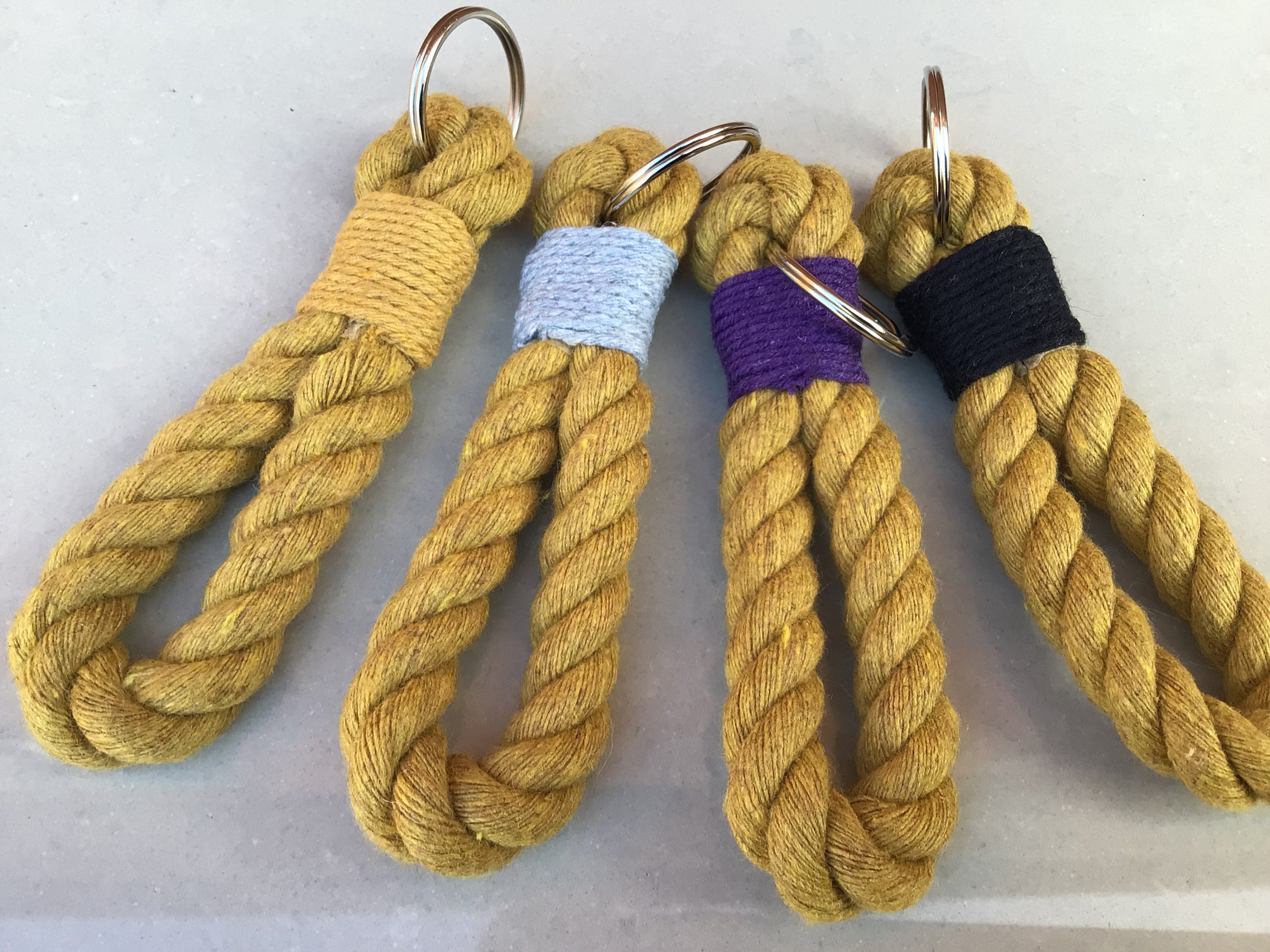 Gold Rope Key Ring, Nautical Rope Keychain - Etsy