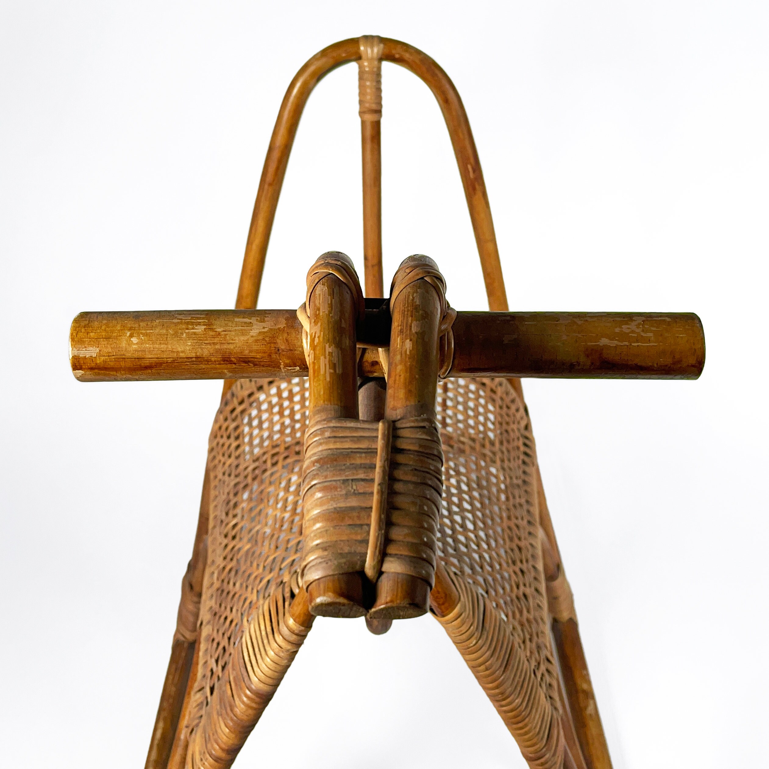 Vintage Mid Century Modern Bamboo Rattan Rocking Horse 1950s - Etsy