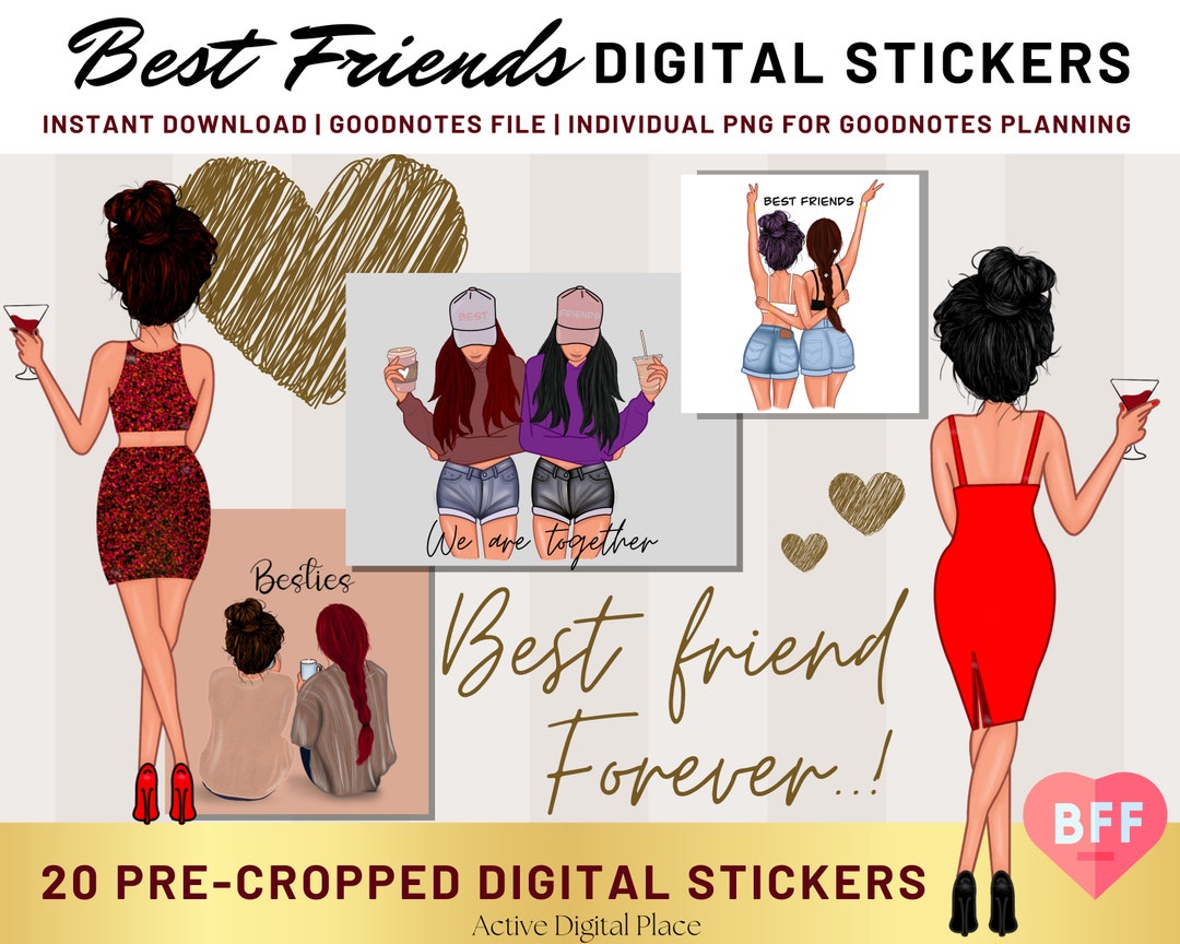 Best Friends Digital Stickers, BFF Forever Sticker, Friends Digital ...