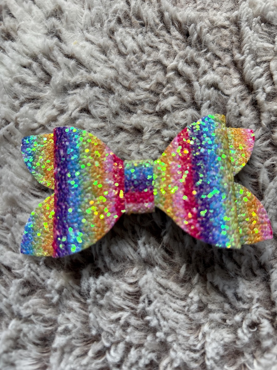 Glitter Rainbow Bow - Etsy